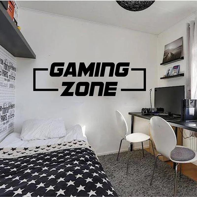 Gaming Zone Video Game Wall Sticker Playroom Bedroom Gaming Zone Gamer ...