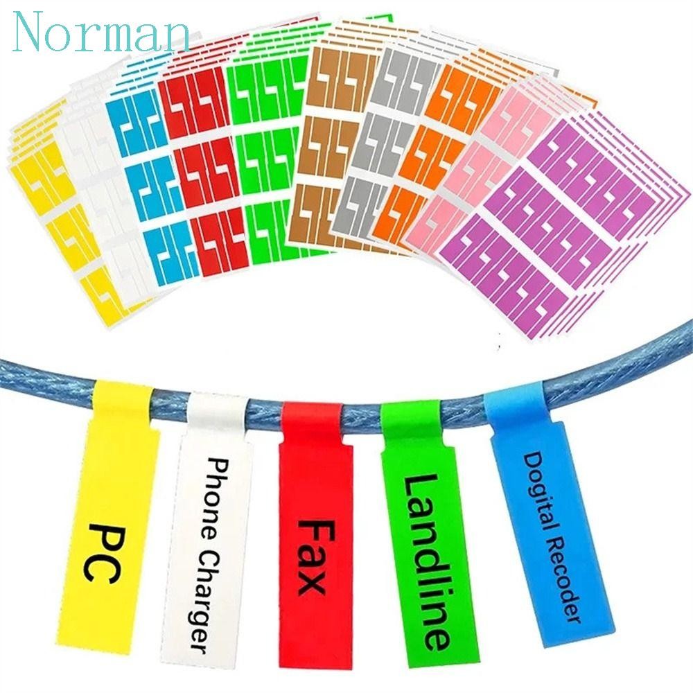 NORMAN Cable Labels Tags, Waterproof Self Adhesive Cord Labels Makers ...