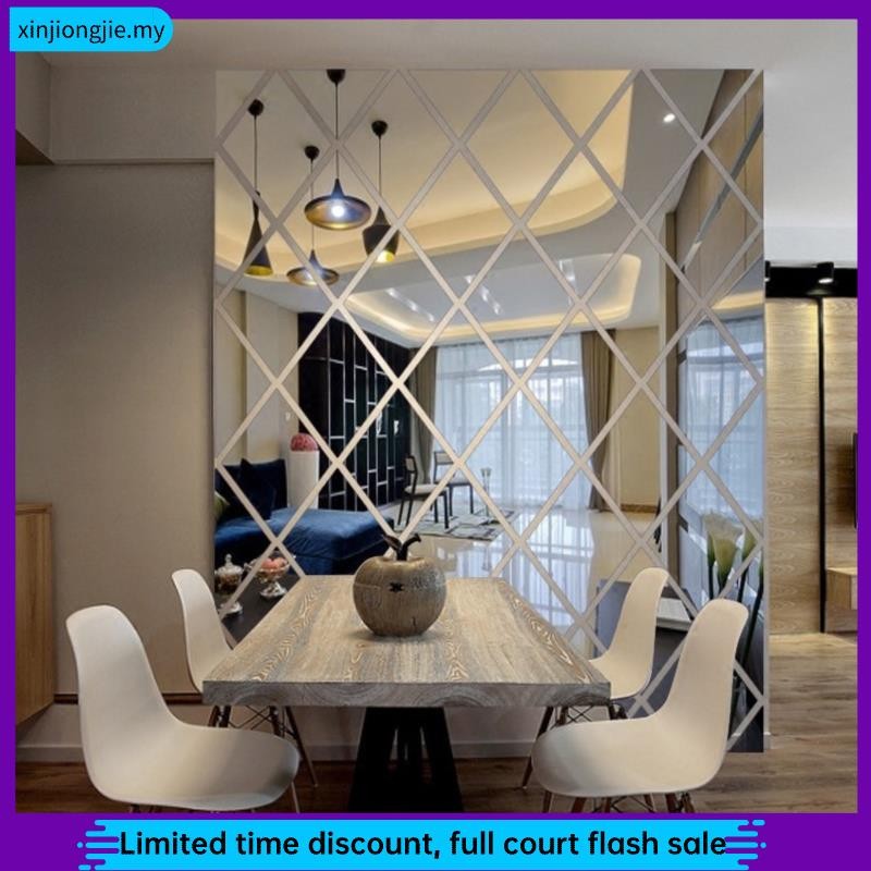 3D Reflective Home Decor Acrylic Mirrors Living Room Decor Bedroom Wall ...