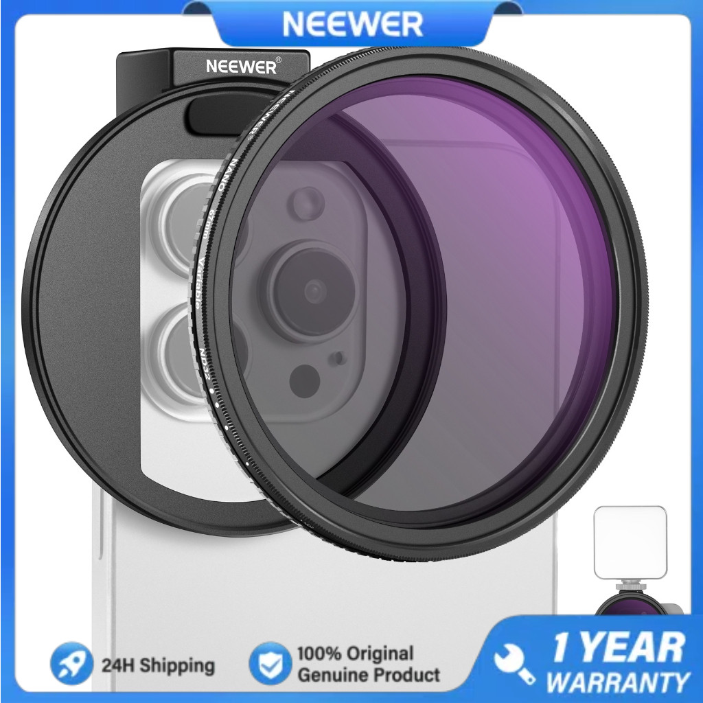 NEEWER Clip On HD Variable ND2-ND32 Phone Lens Filter Kit (67mm ...