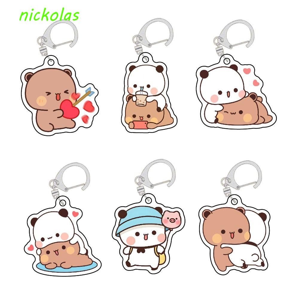 NICKOLAS Cartoon Bubu Dudu Key Chain, Acrylic Cartoon Bubu Dudu ...