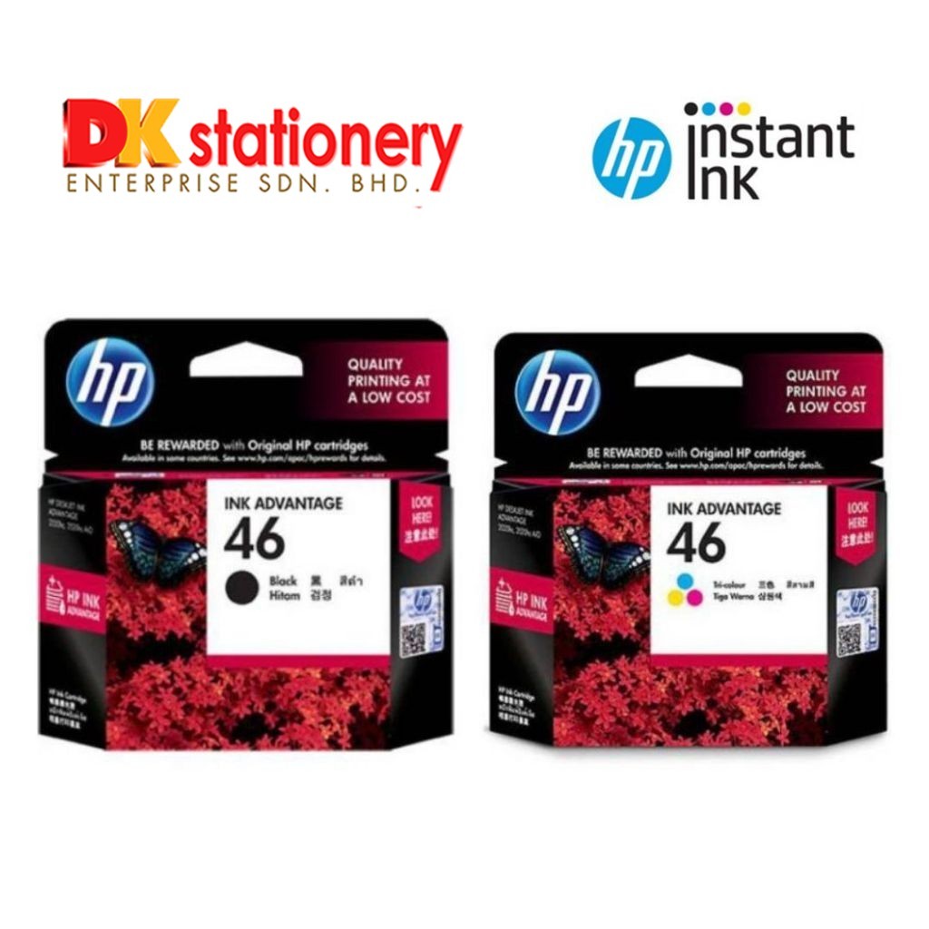 HP 46 Cartridge Black / Tri-Colour Hitam Tiga warna | Shopee Malaysia