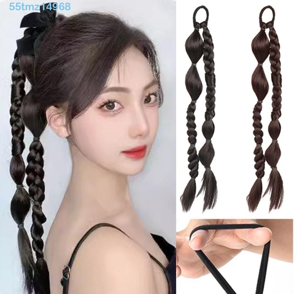 TMZ1 Pony Tail Hairpiece, Boxing Braided Lantern Braid Bubble Braid ...
