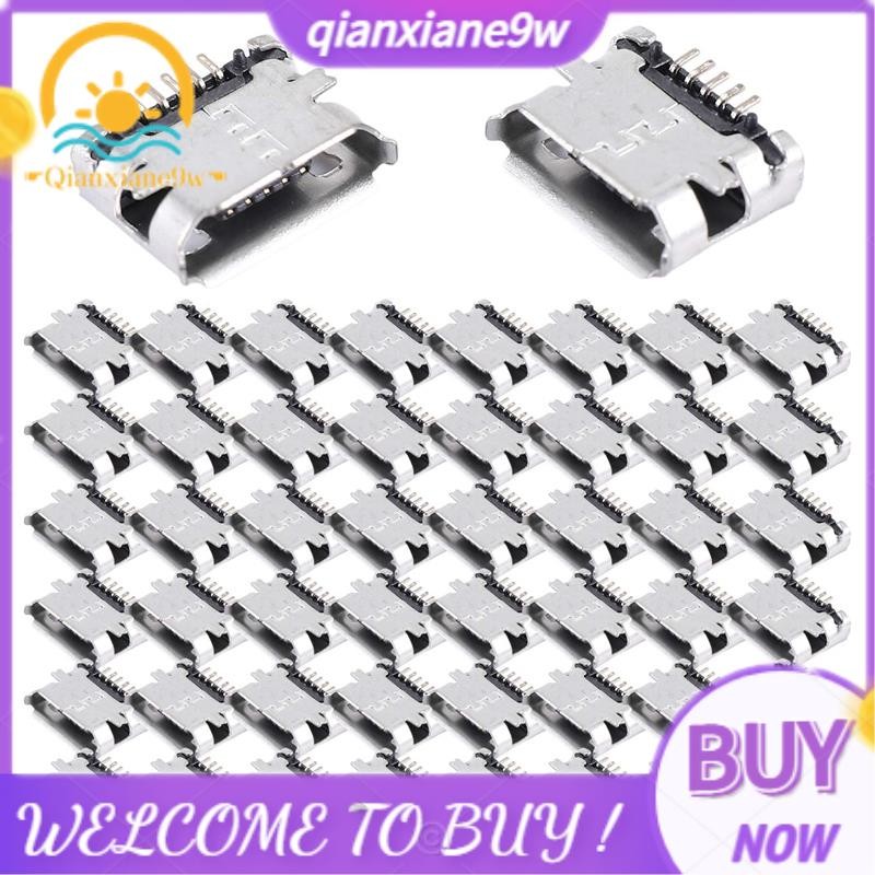 50 Pcs PCB SMT Micro-USB Type B 5Pin Female Socket Adapter Jack ...