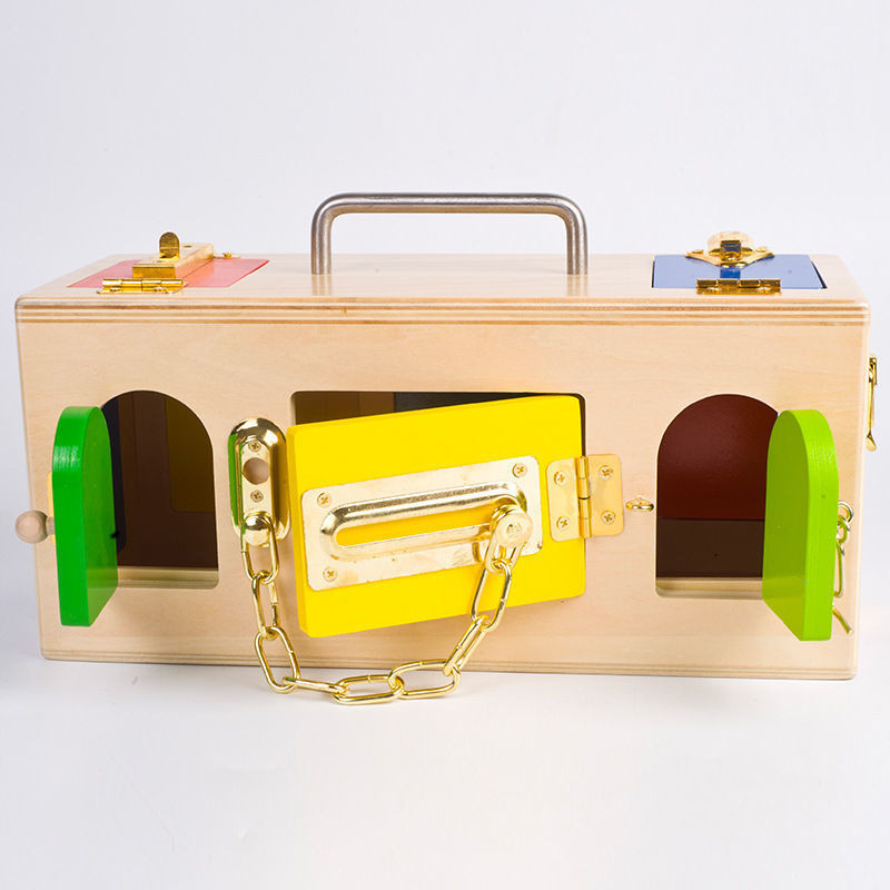 Wooden Montessori Montessori Lock Box Lock Box Kindergarten Daily ...