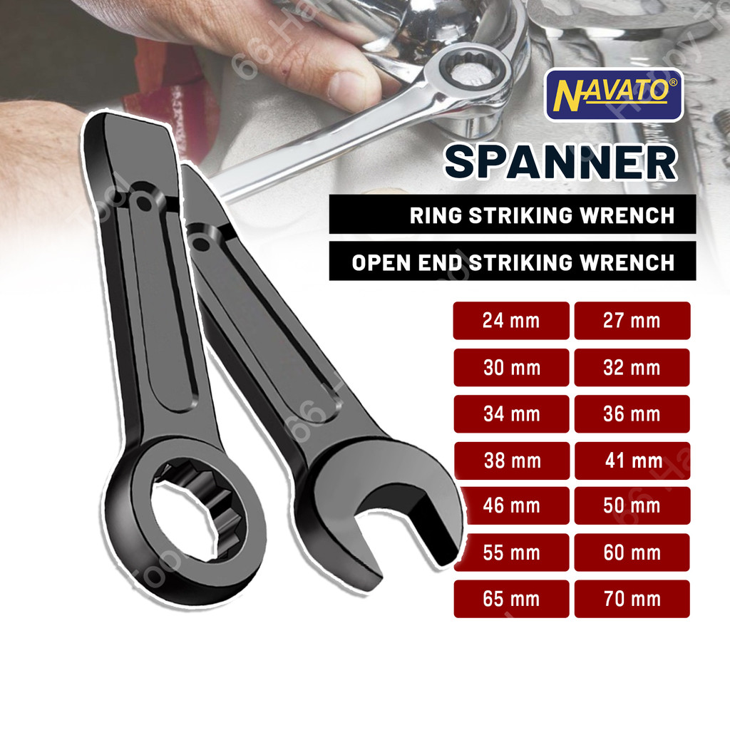 NAVATO Striking Wrench Spanner Tukul Ring Spanar Nut Ring Open End ...