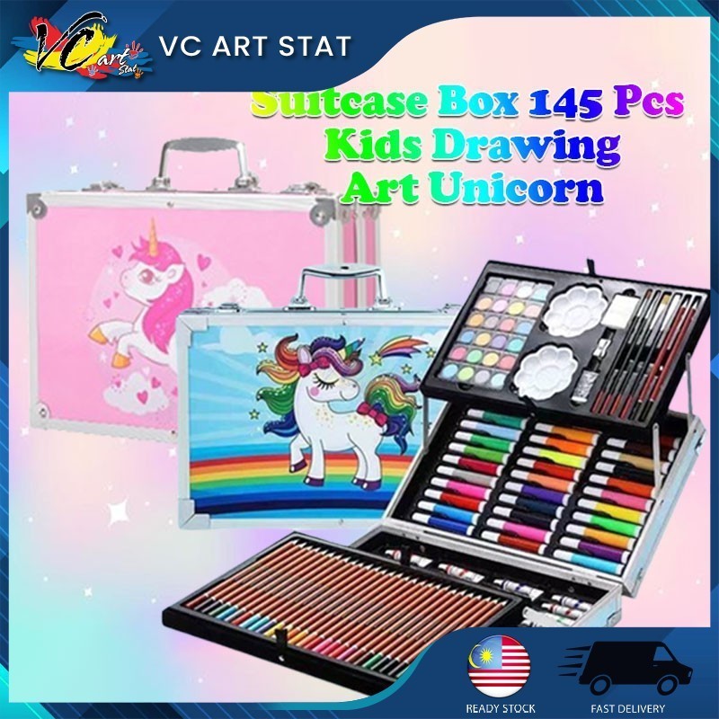 VC Art 145pcs Suitcase Art Painting Stationery Set Watercolor Pens ...