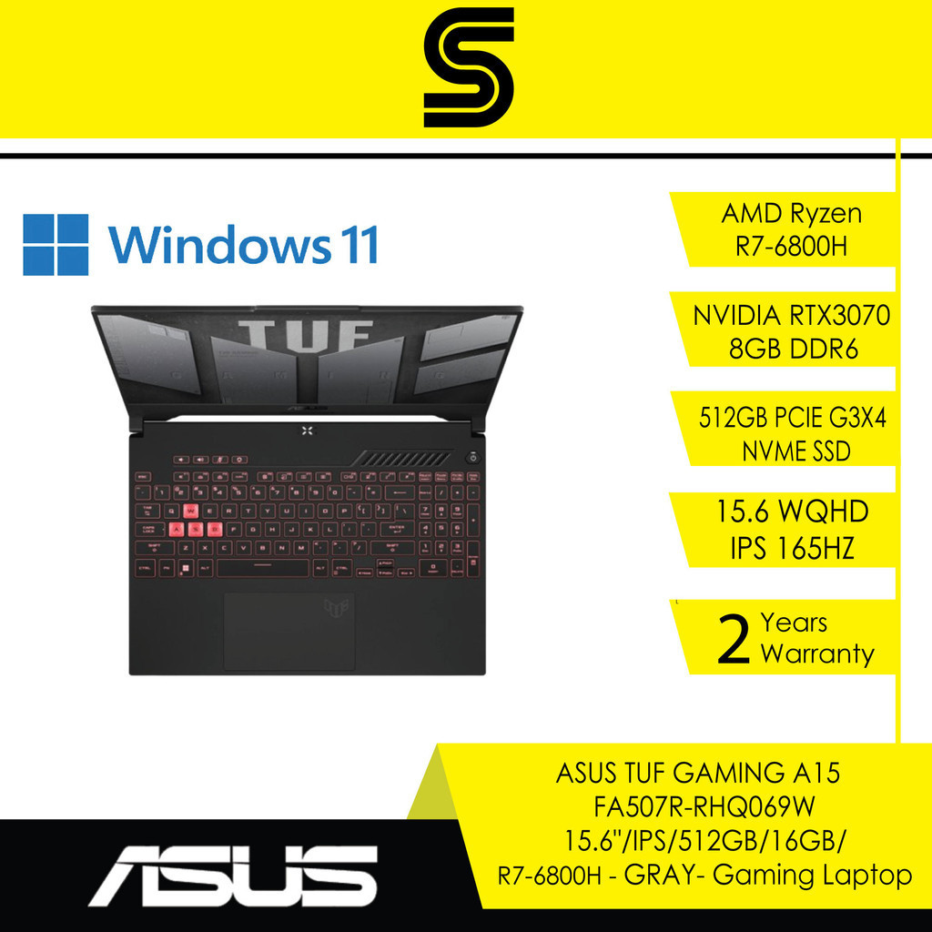 ASUS TUF GAMING A15 FA507R-RHQ069W - Gaming Laptop ( 15.6"/R7-6800H ...