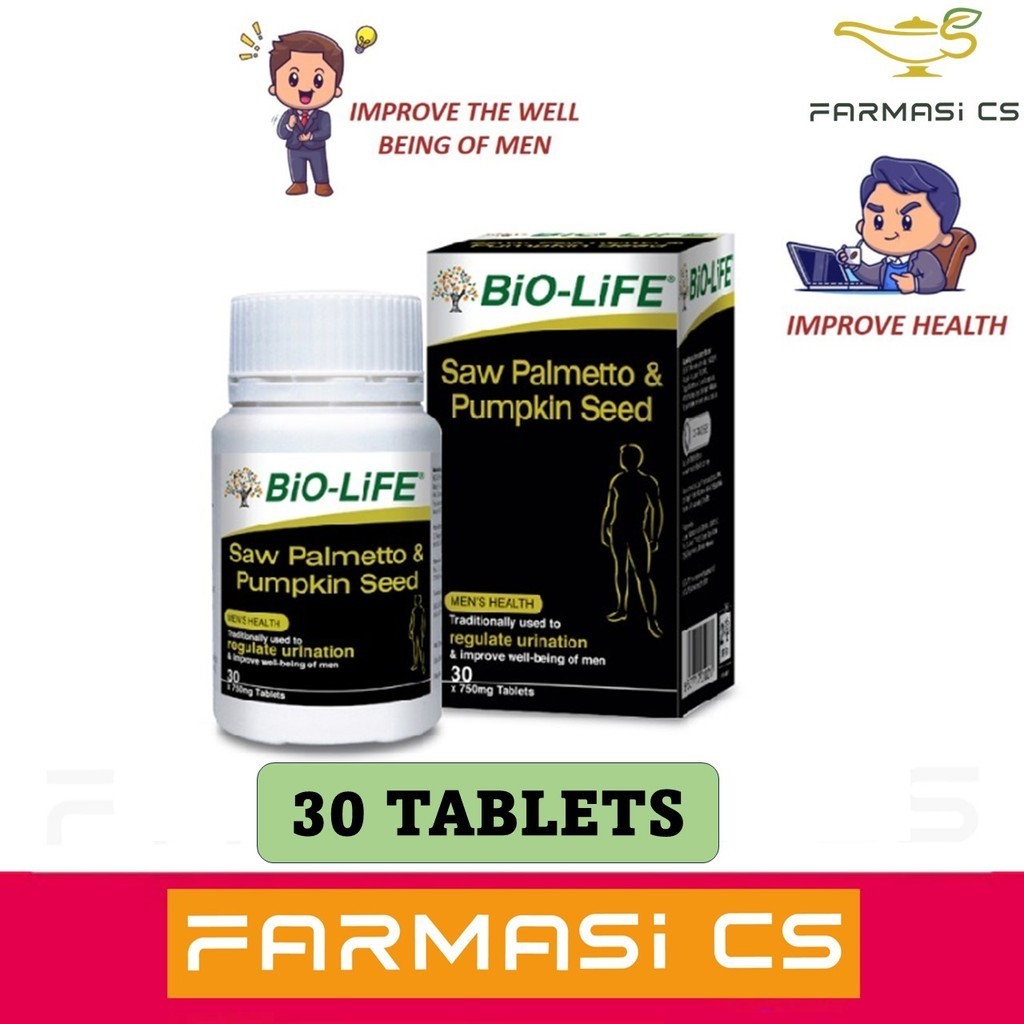 Bio-Life Saw Palmetto & Pumpkin Seed 30 Tablets EXP:10/2025 [ Bio Life ...