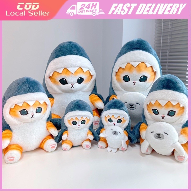 13/20/30cm Kawaii Shark Cat Plush Toy Creative Shark Cosplay Kitten ...