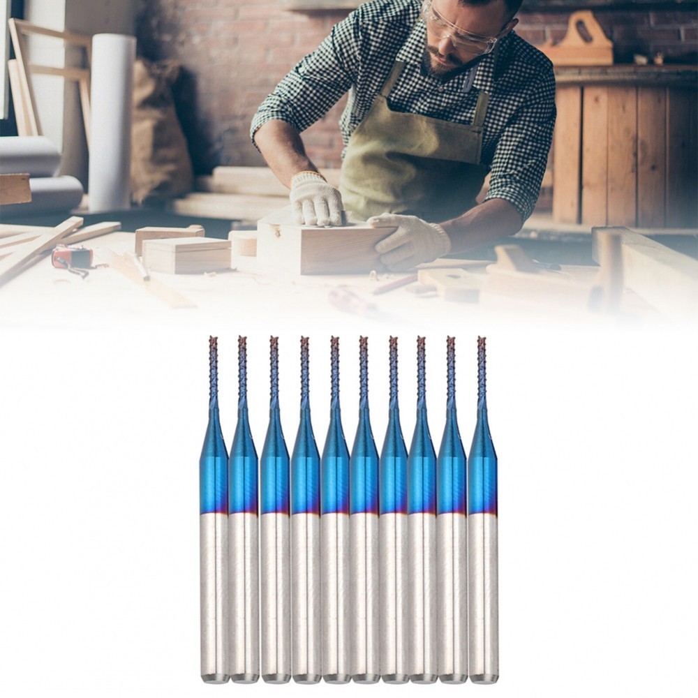 10pcs 2mm Carbide Router Cutting Bit Blue End Mill Engraving Bit For ...