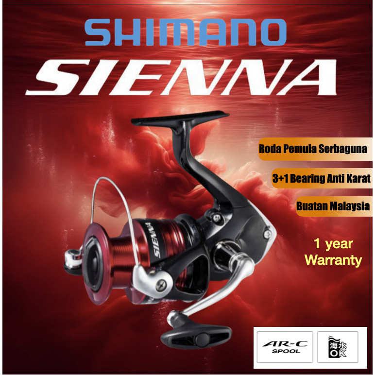 Shimano Sienna Spinning Reel mesin pancin 100% Original Imported 500/1000/2000/2500/C3000/4000 ...