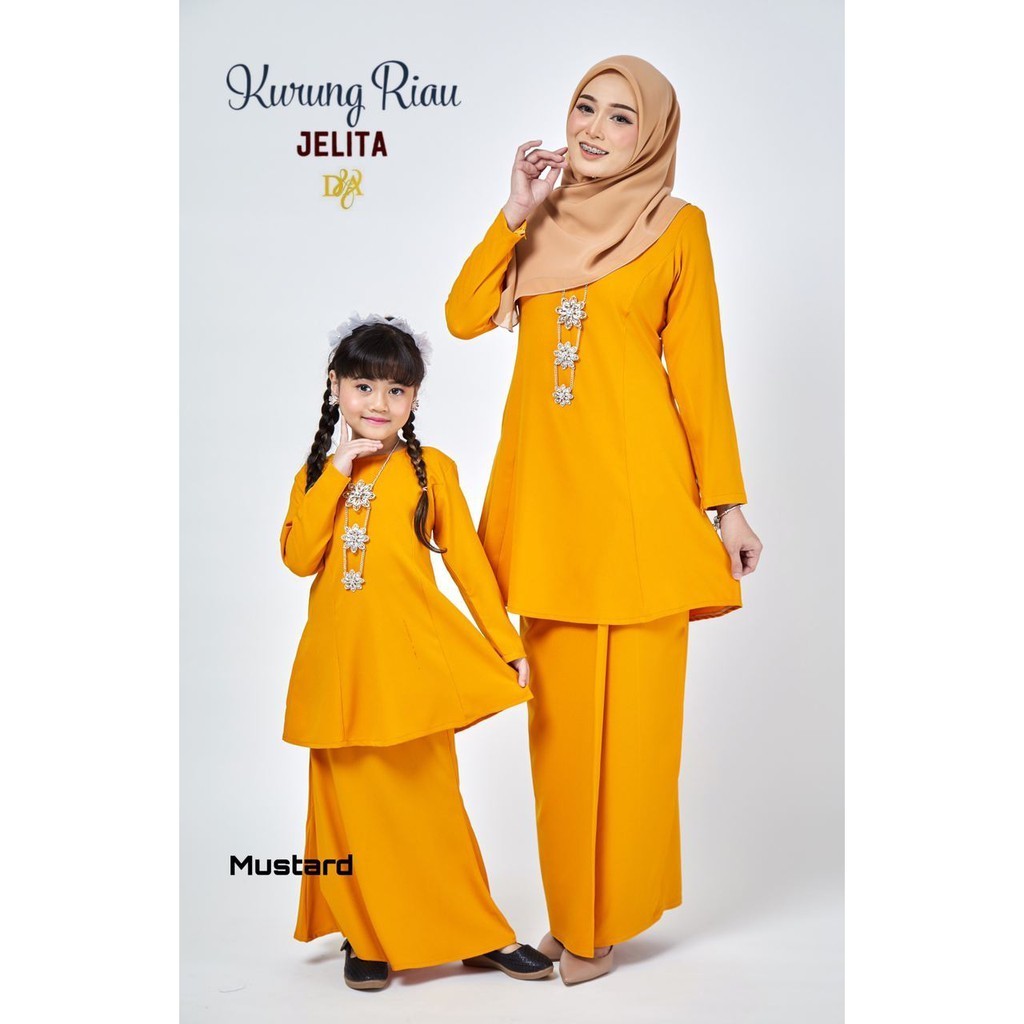 BAJU KURUNG RIAU MODEN KURUNG BABY BLUE TEAL BLUE MUSTARD BAJU ...
