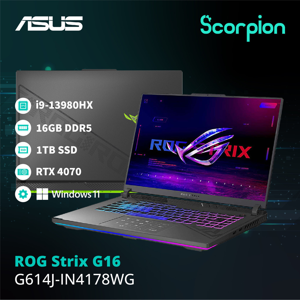 Asus ROG Strix G16 G614J-IN4178WG Gaming Laptop（Aeon Credit Services-36 ...