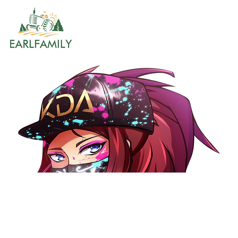 EARLFAMILY 13cm x 6.9cm Kda Akali Peek Car Sticker Suitcase Motorcycle ...