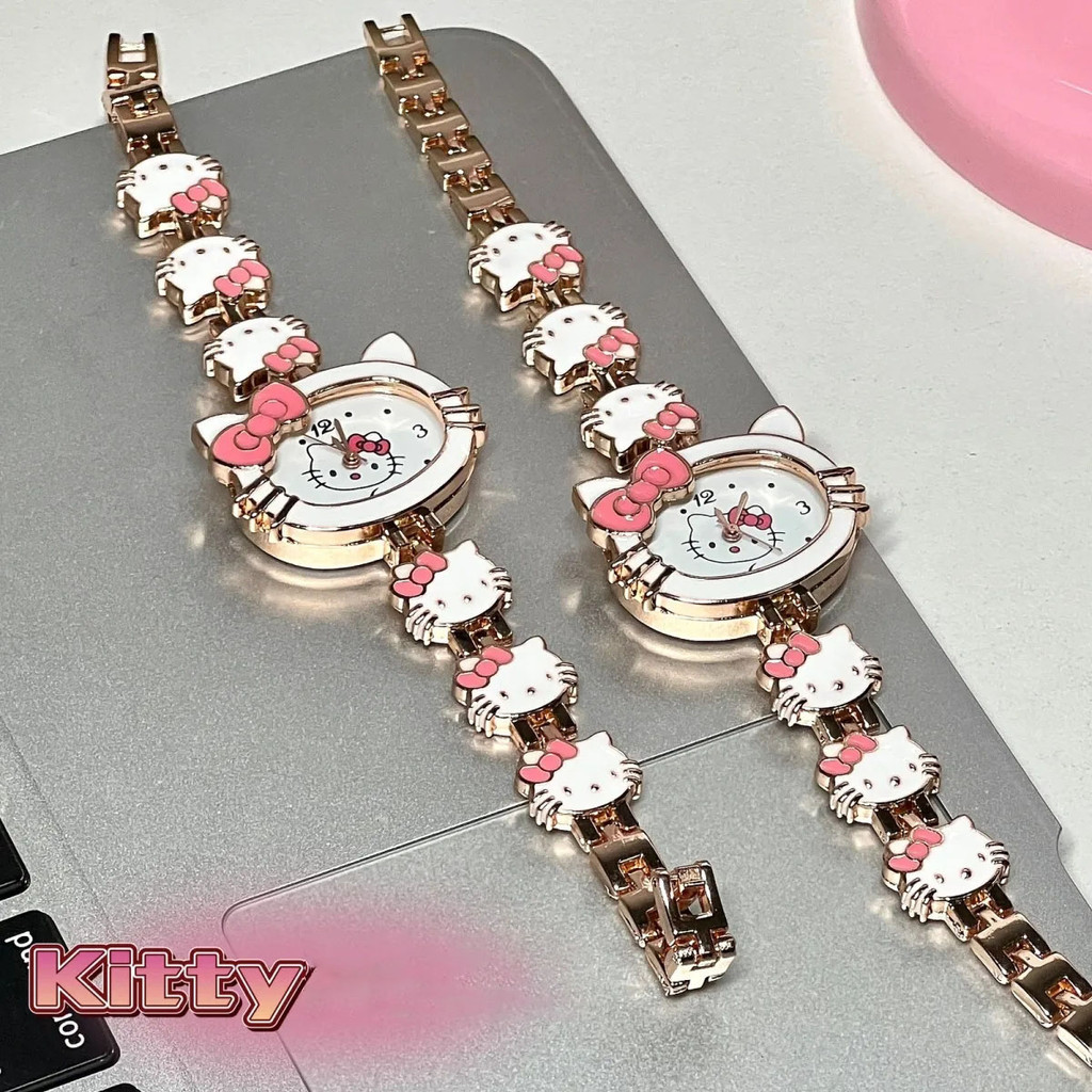 Hello Kitty Girls Quartz Watch Women Casual Sanrio Cartoon Watches ...