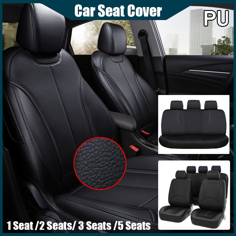 Car Full Set Car Seat Cover Universal PU Leather Waterproof 5 Seat Car ...