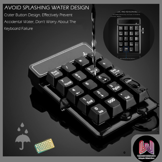 MINI Wireless Keyboard Numpad Numeric Num Pad USB External Numbering ...