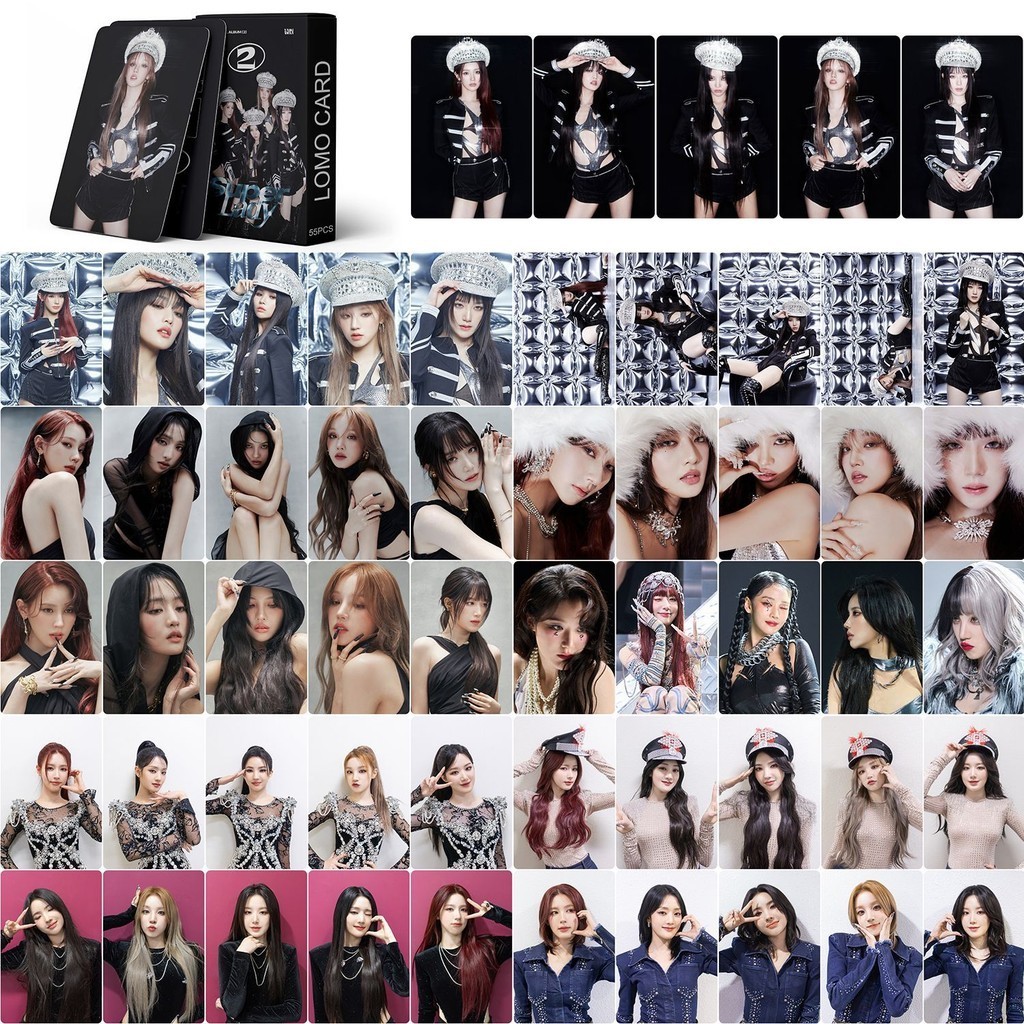 55pcs (G)I-DLE Lomo Cards 2nd Full Album [2] Super Lady Photocards Minnie Soyeon Shuhua Miyeon ...