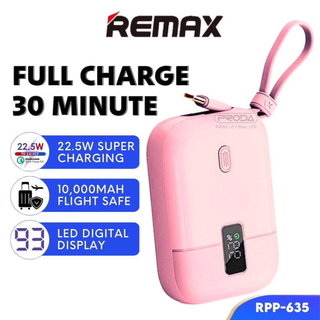 REMAX Portable Purple Pink 22.5W Fast Charging Flight Power bank ...