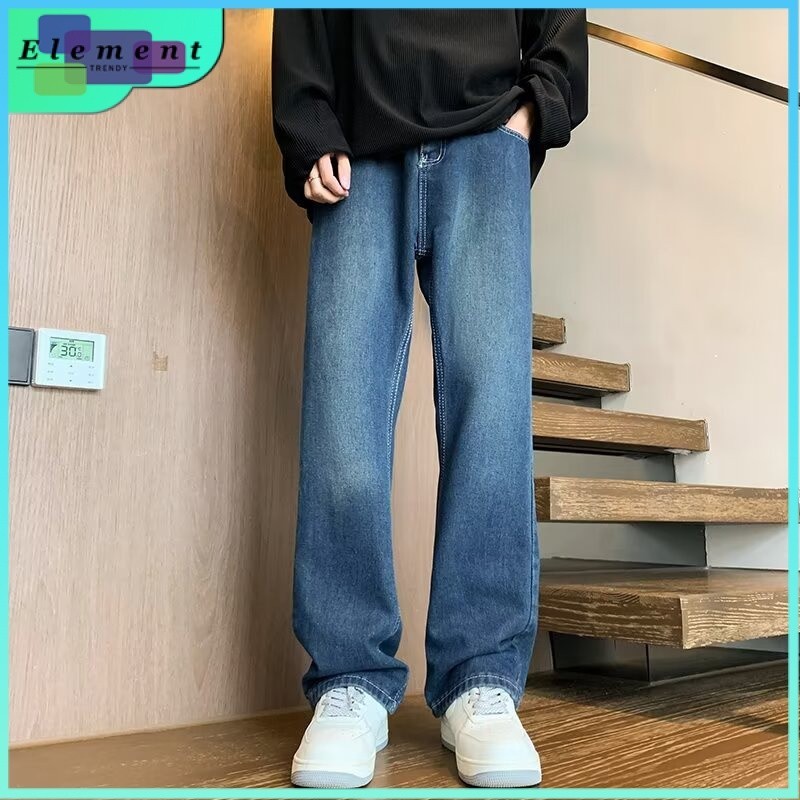 Retro Washed Gradient Jeans Men's Street Wear American High Street vibe ...