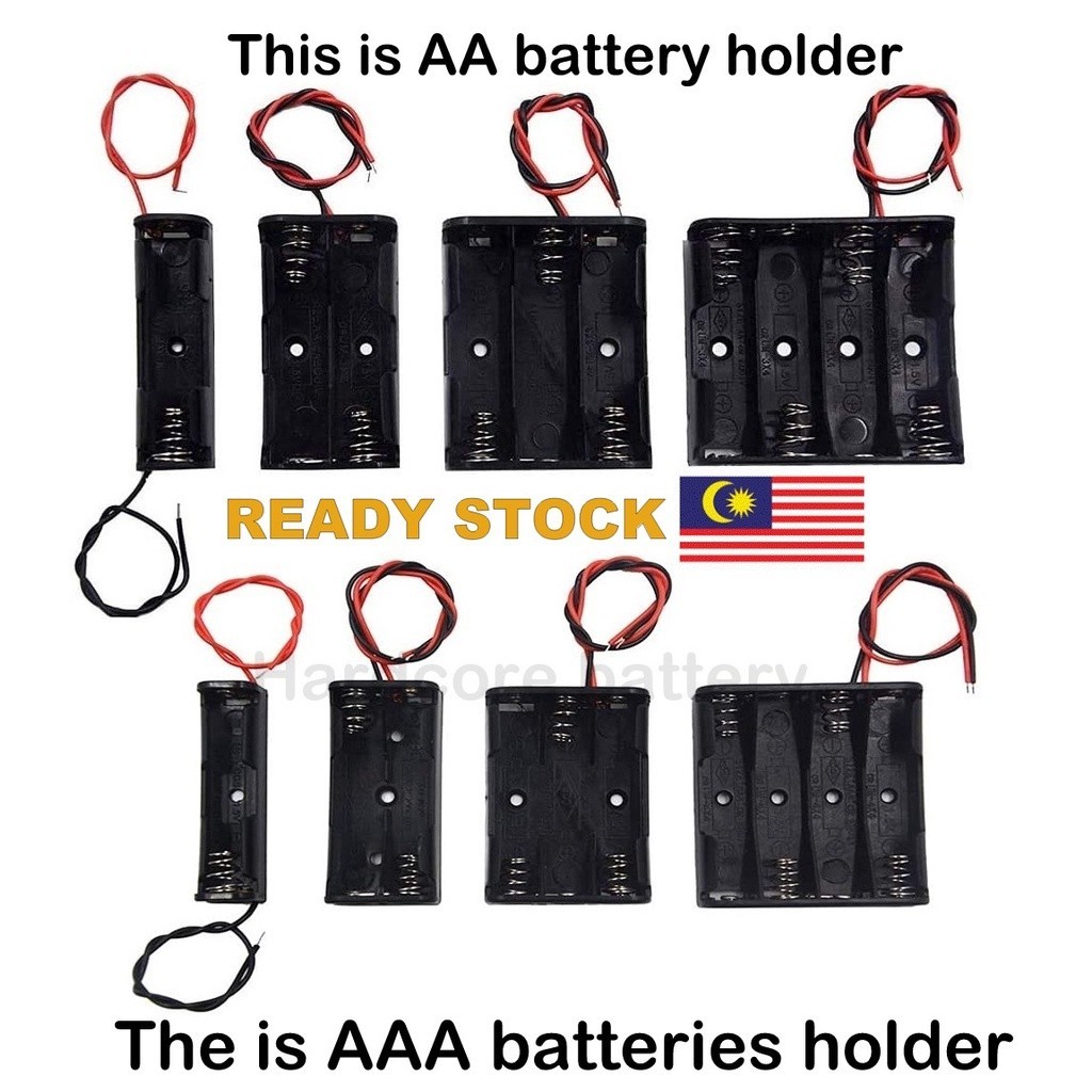 AA / AAA Battery Holder Casing wire lead 1 2 3 4 Slot 14500 1.2V 1.5V ...