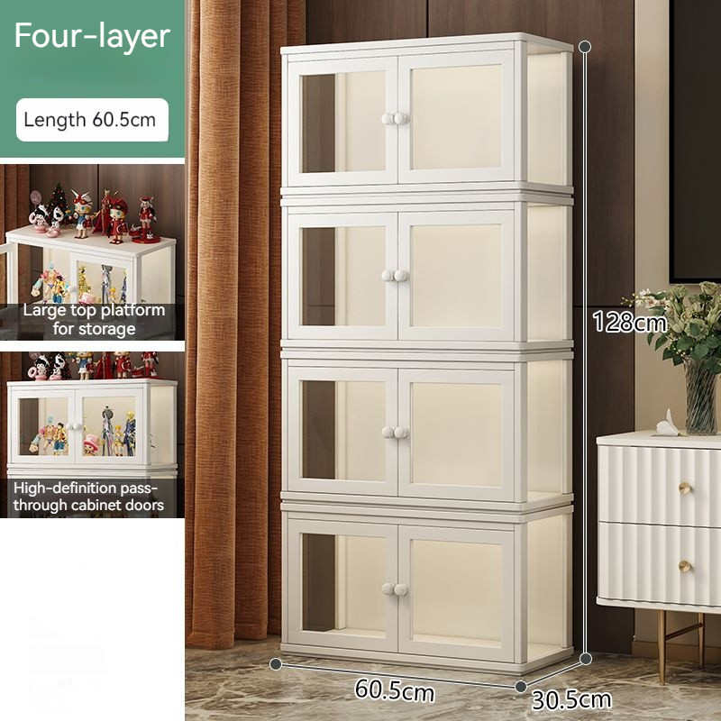 White transparent storage cabinet/multi-layer shelf/bookshelf/LEGO dust ...