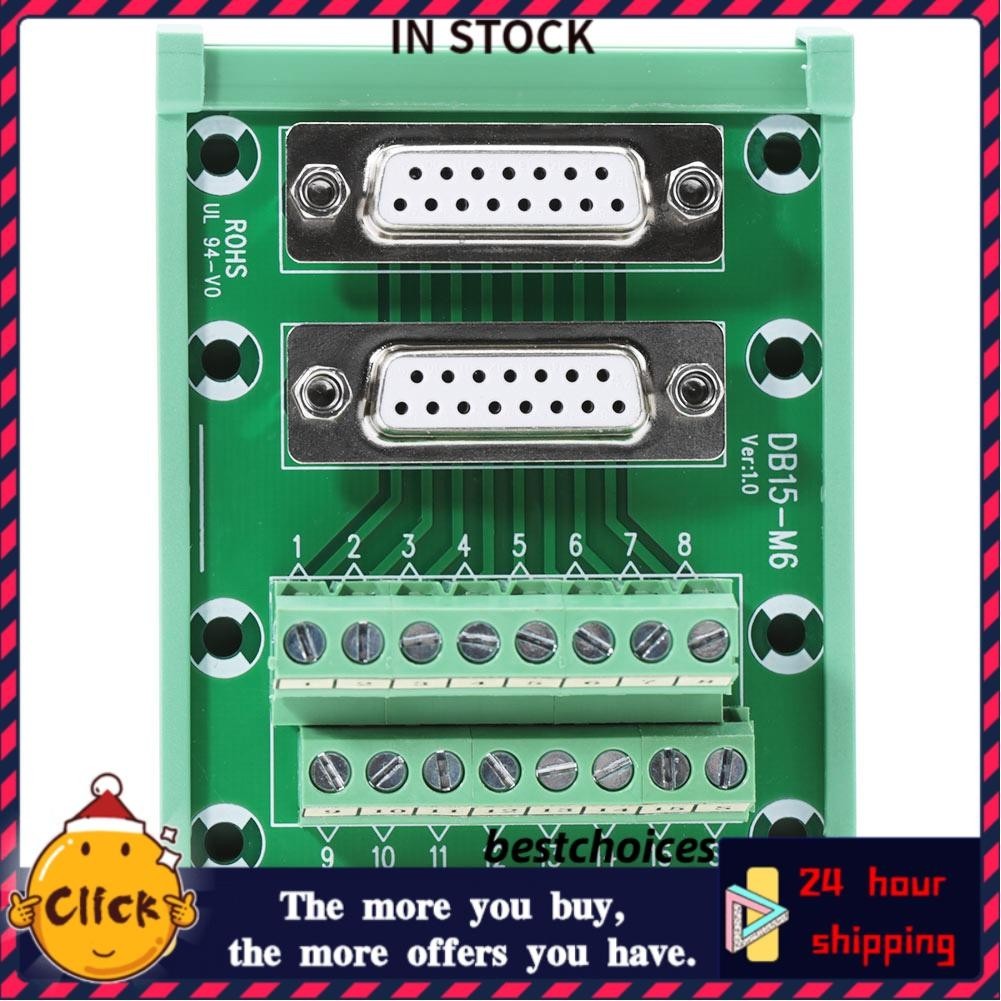Bestchoices DB15-M6 DIN Rail Mount Interface Module Terminal Block ...