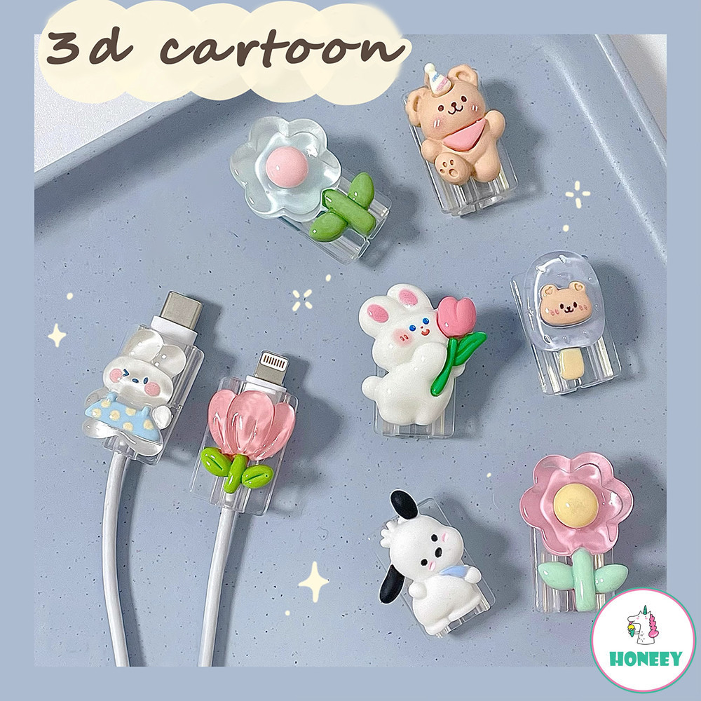 Cute Winnie Bear Cable Winder Protector Compatible for USB Charger ...