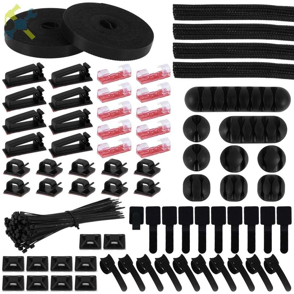 173Pcs Cable Management Kit Adhesive Cable Holder and Cable Ties ...