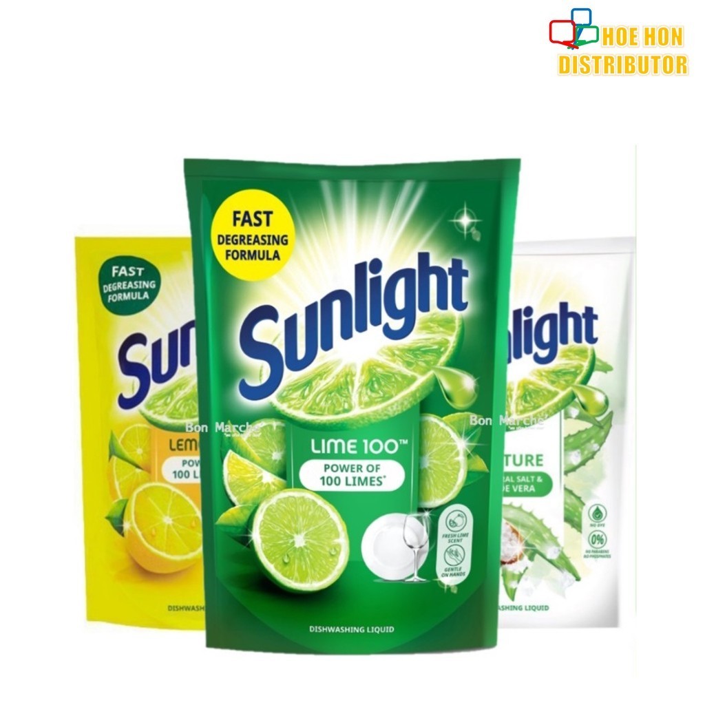 Sunlight Dishwashing Liquid 700ml Refill Pounch Lime Lemon Aloe Vera ...