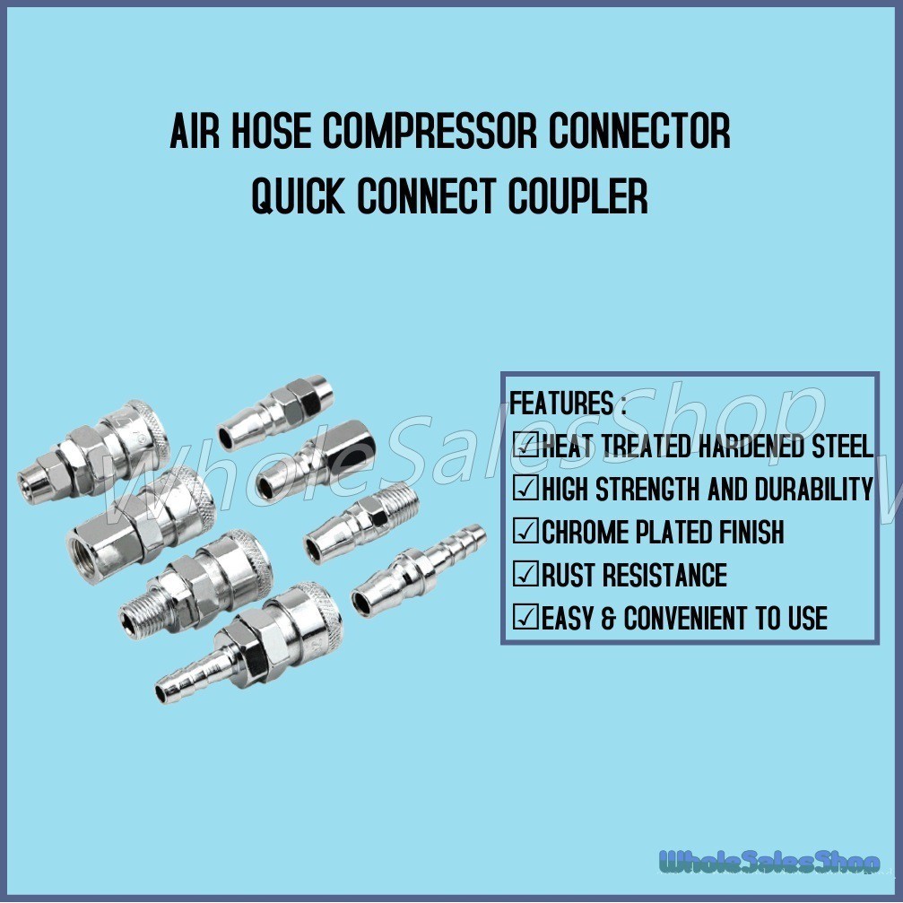 QUICK CONNECT COUPLER AIR HOSE COMPRESSOR CONNECTOR AIR HOSE FITTINGS ...