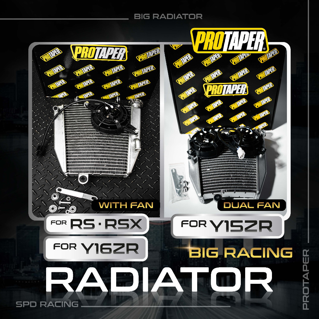 RS/RSX , Y15/Y15ZR , Y16/Y16ZR | Big Racing Radiator with single Fan ...