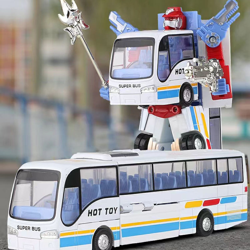 Meizhi Alloy Car Transformation Bus Robot Children's Toy Boy Simulation ...