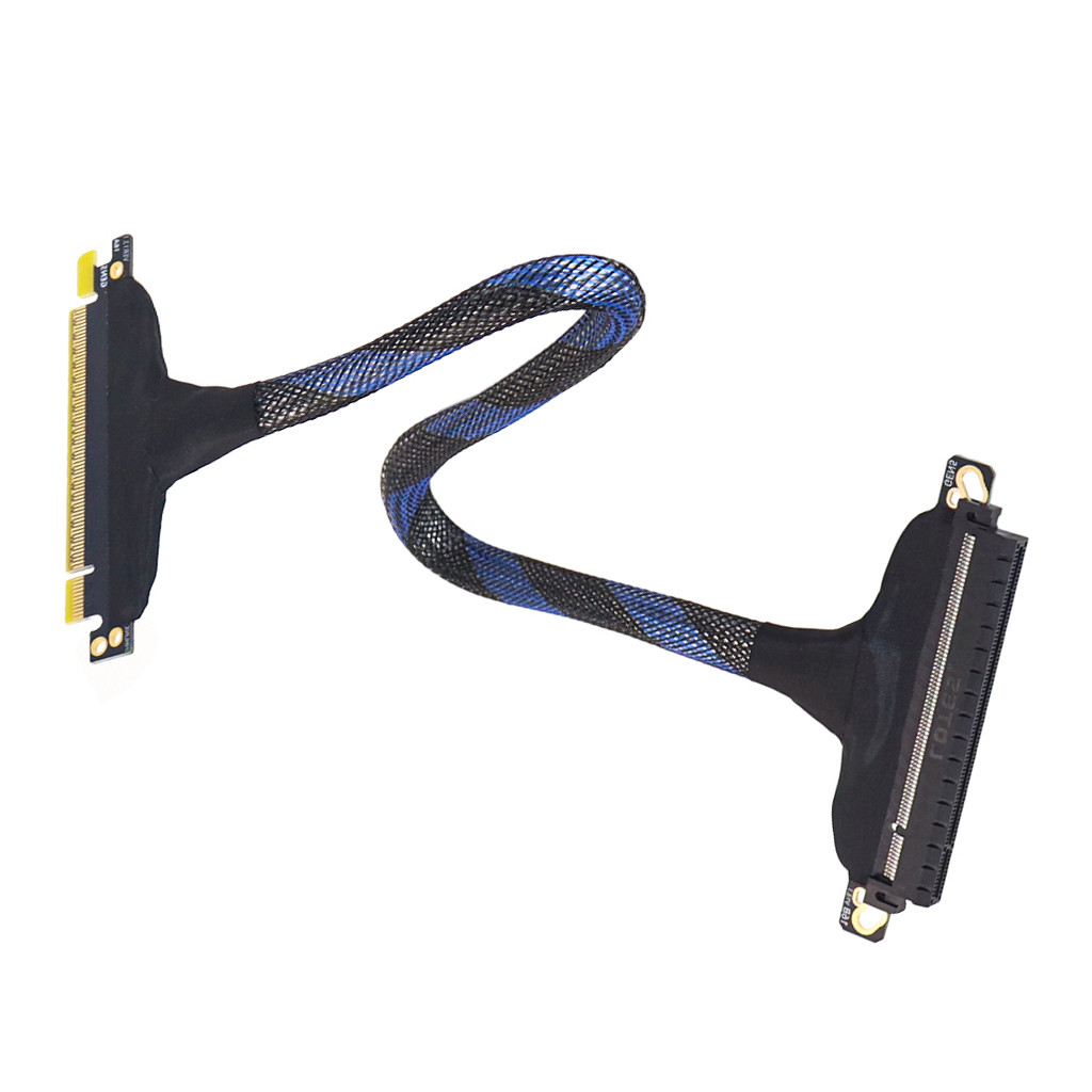 PCIe 5.0 x16 Extension Cable PCI-E Gen5 High Speed Silver-plated ...