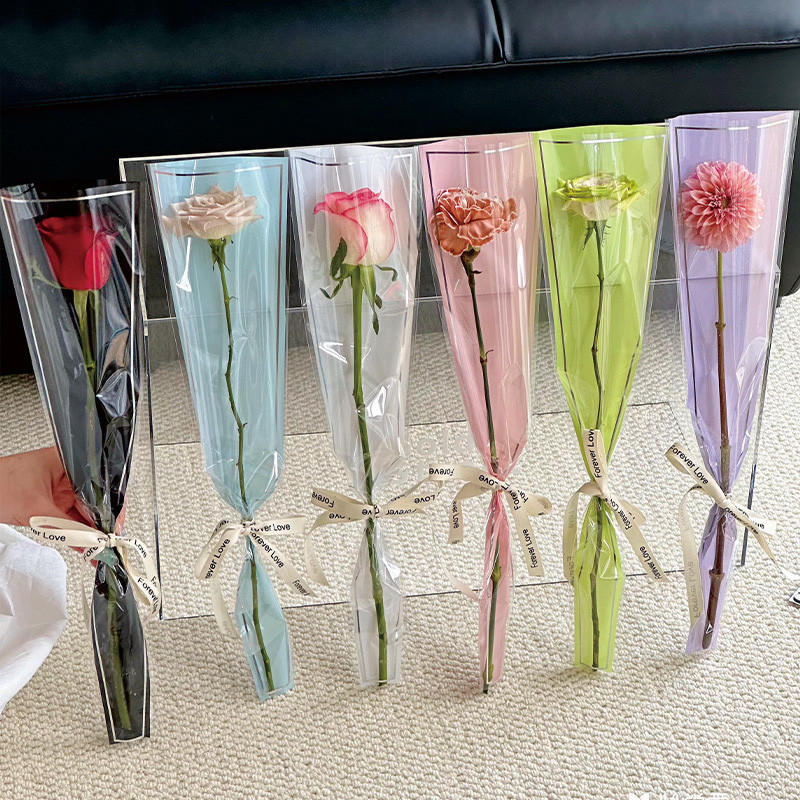 SHIOK (+-50pcs) Silver Edge Flower Bag Bouquet | (+-50 helai) Bunga Beg ...