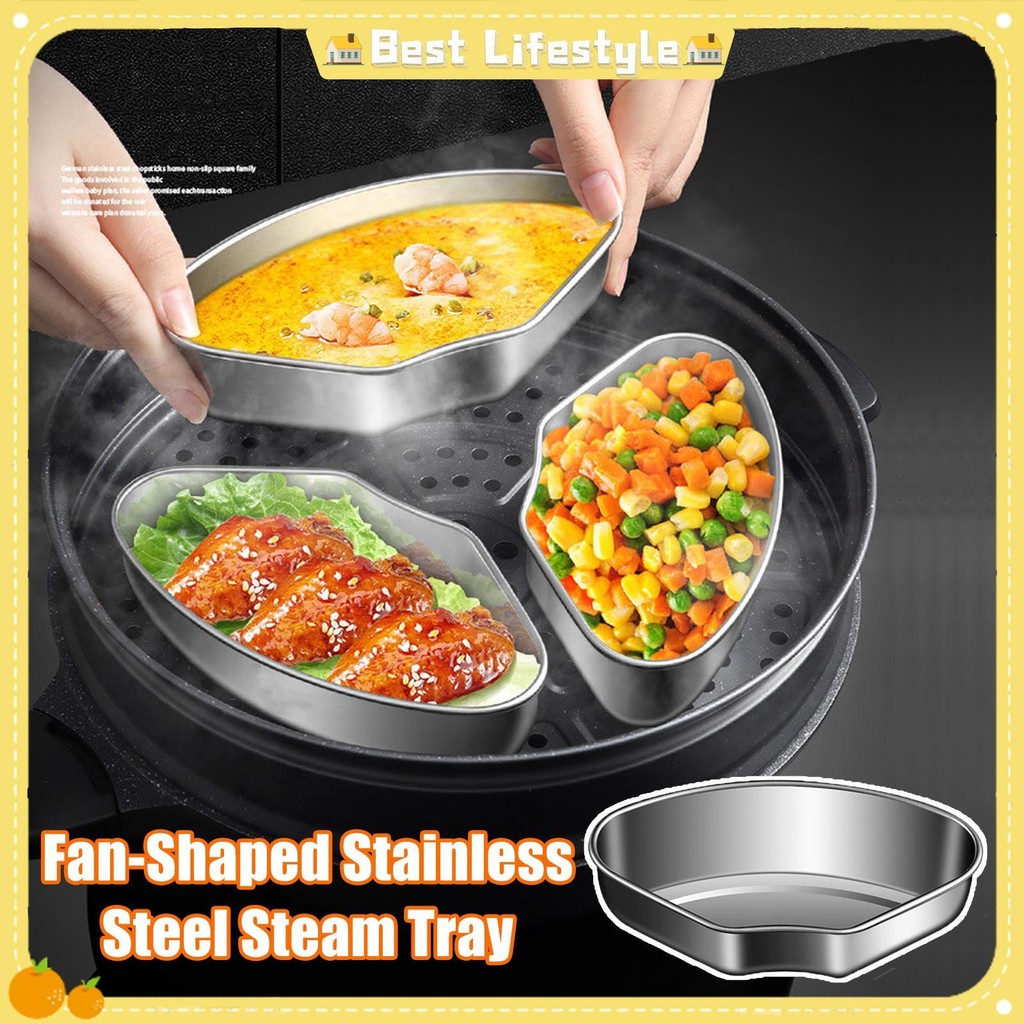 Fan-Shaped Stainless Steel Steam Tray Steaming Grid Insert Pot Food ...