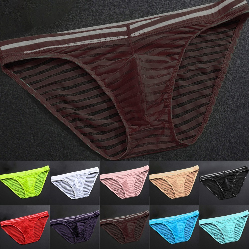 [fstyle] Men's Sexy Thin Transparent Boxer Briefs Underwear Nylon ...