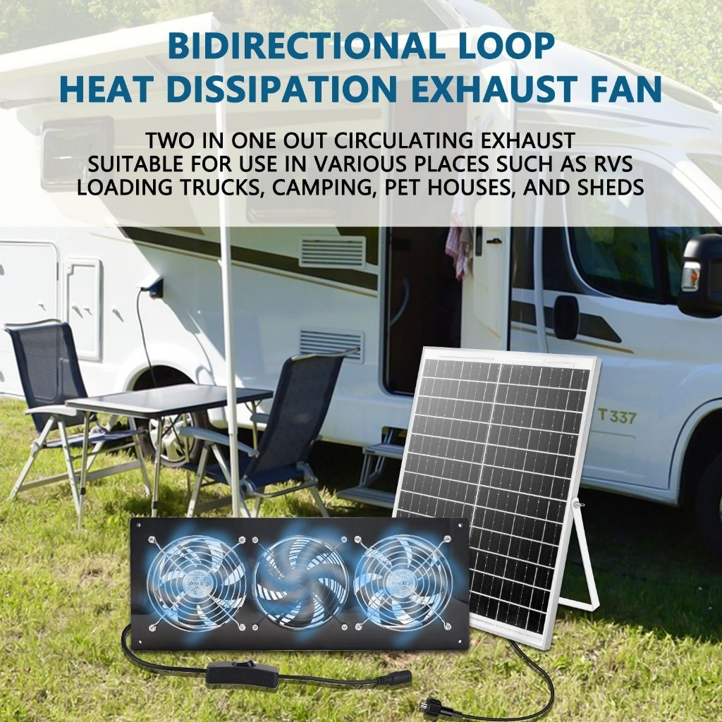 DC Solar Air Mini Exhaust Fan reka bentuk peredaran udara dua hala ...