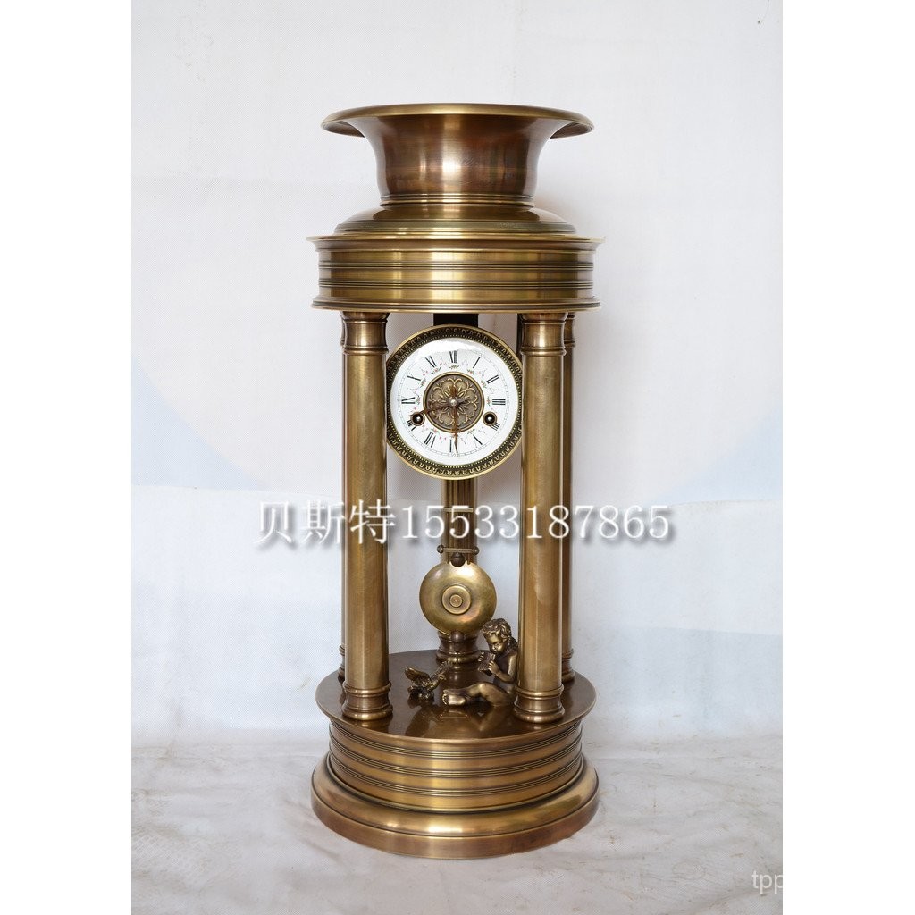 Clock Antique Distressed Five-Element Clock Old-fashioned All Copper ...