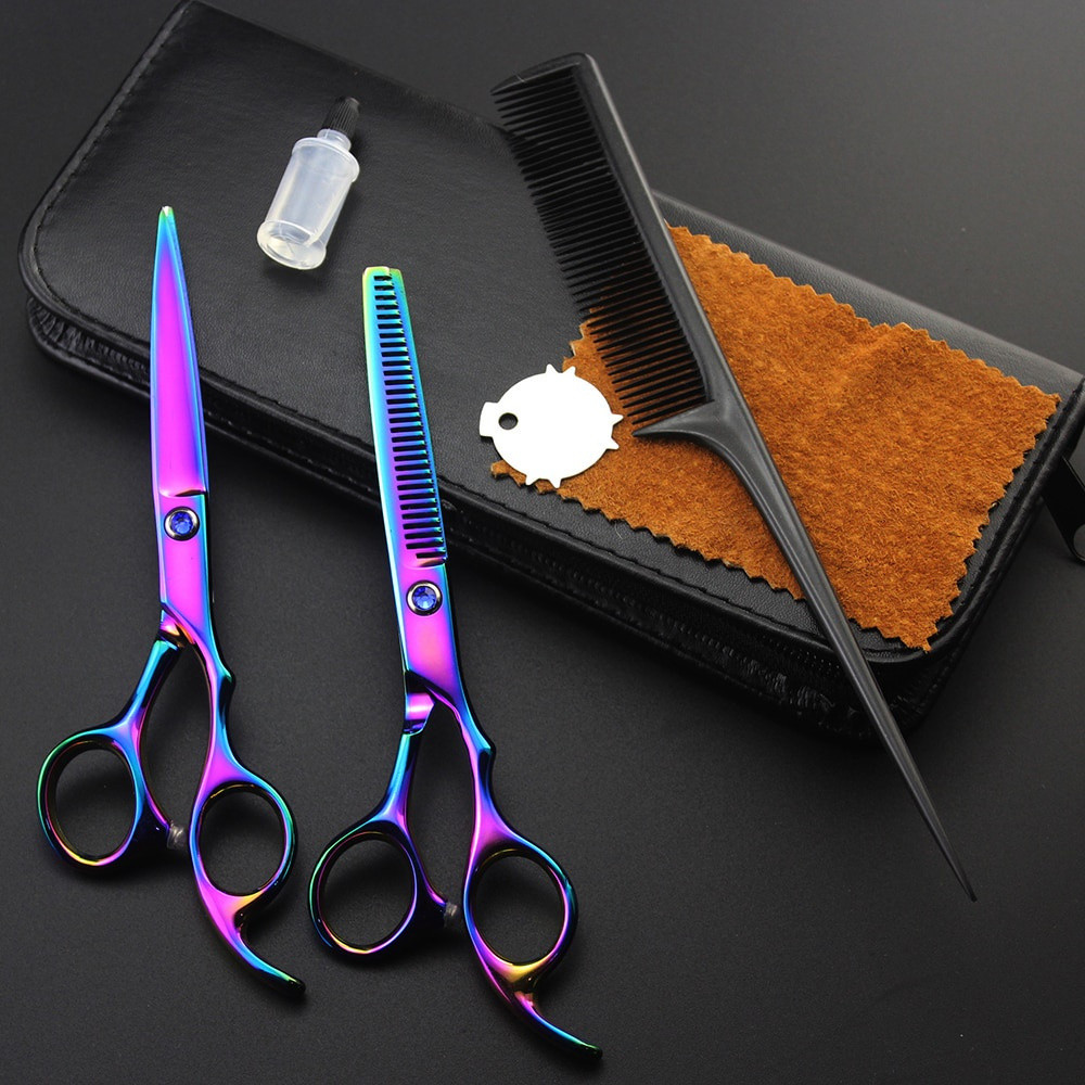 Gunting Rambut STOKJapan KASHO 440C 7pcs/set Set Gunting 6 inci Gunting ...