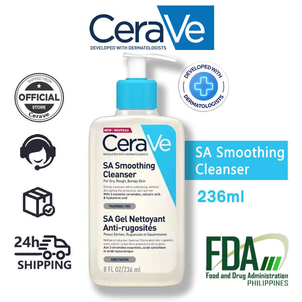CeraVe SA Smoothing Cleanser 236ML For Dry Rough Bumpy Skin【exp2027 ...