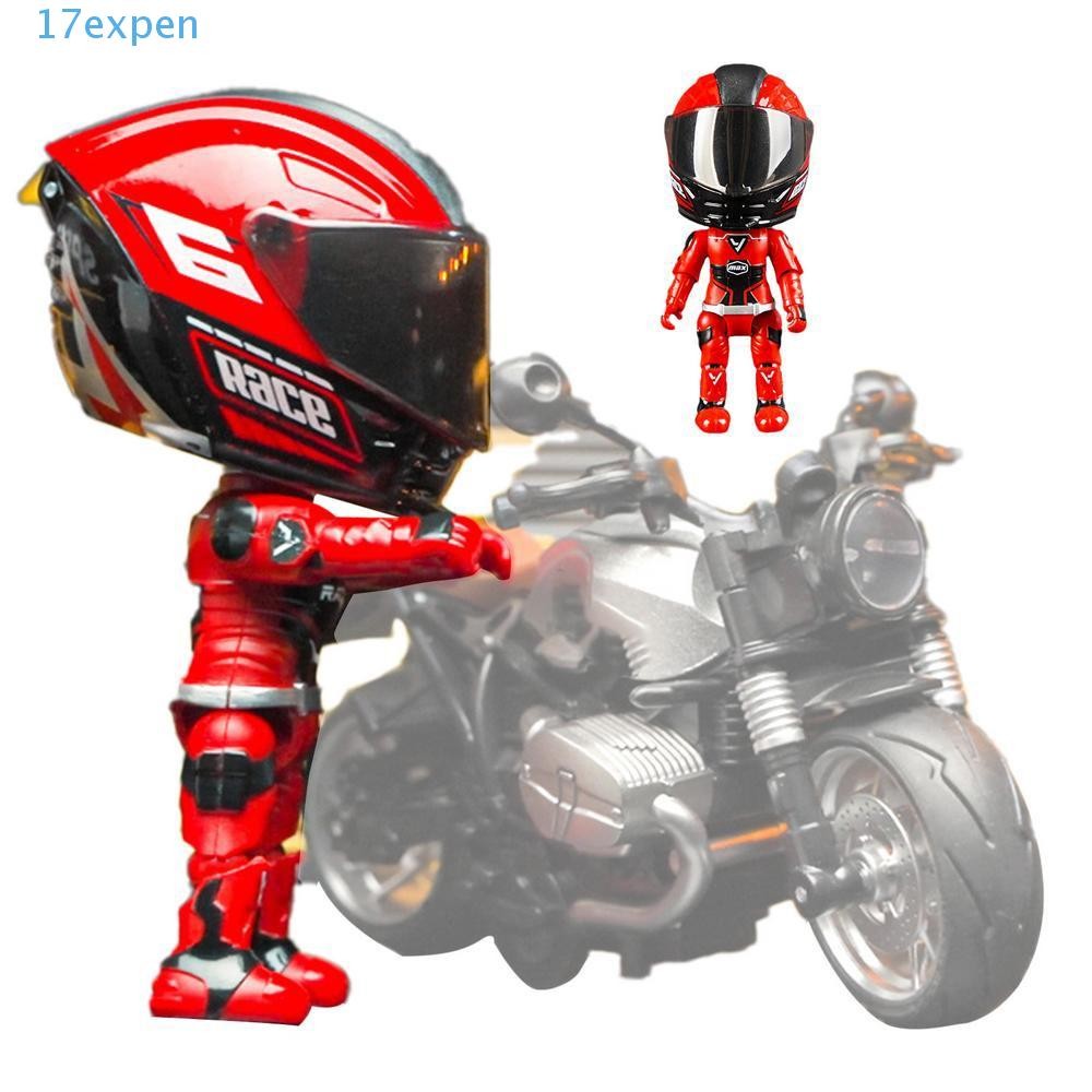 EXPEN Simulated Motorcycle Rider Doll, Deformation Helmet Action Figure ...