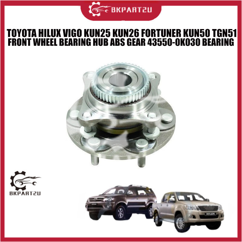 TOYOTA HILUX VIGO KUN25 KUN26 FORTUNER KUN50 TGN51 FRONT WHEEL BEARING HUB ABS GEAR 43550-0K030 ...