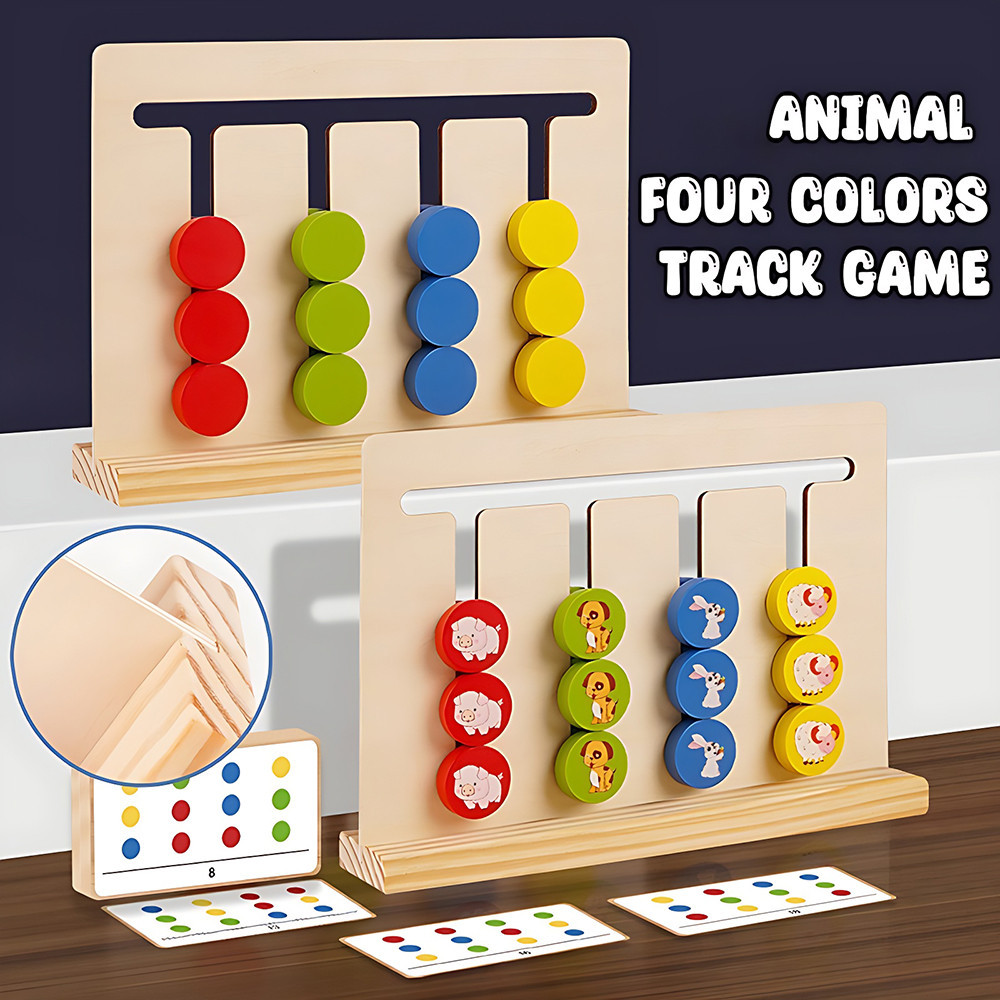 Four-color game chess two-sided puzzle toys logical thinking training ...