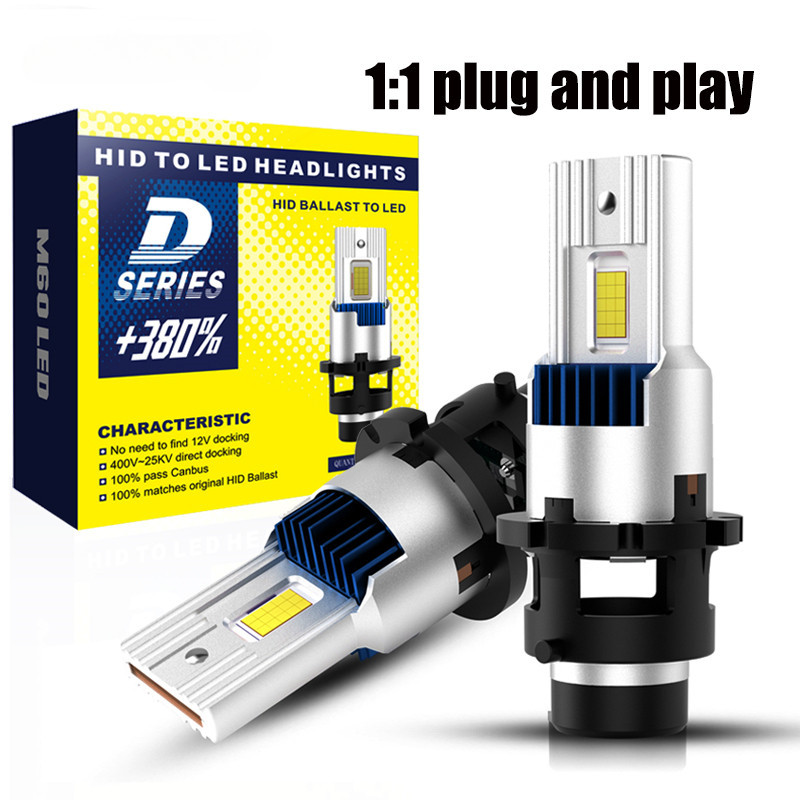 2PCS Auto Lamp D2S LED D4S Canbus Headlight D2R D4R HID Bulbs Xenon Lamp 1:1 Car Lights 60000LM ...