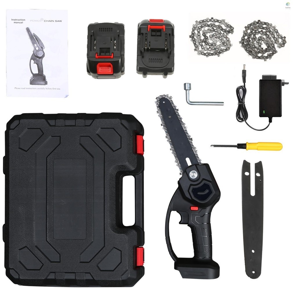 FLM Mini Chainsaw 6 inch Small Electric Chainsaw Cordless Battery ...