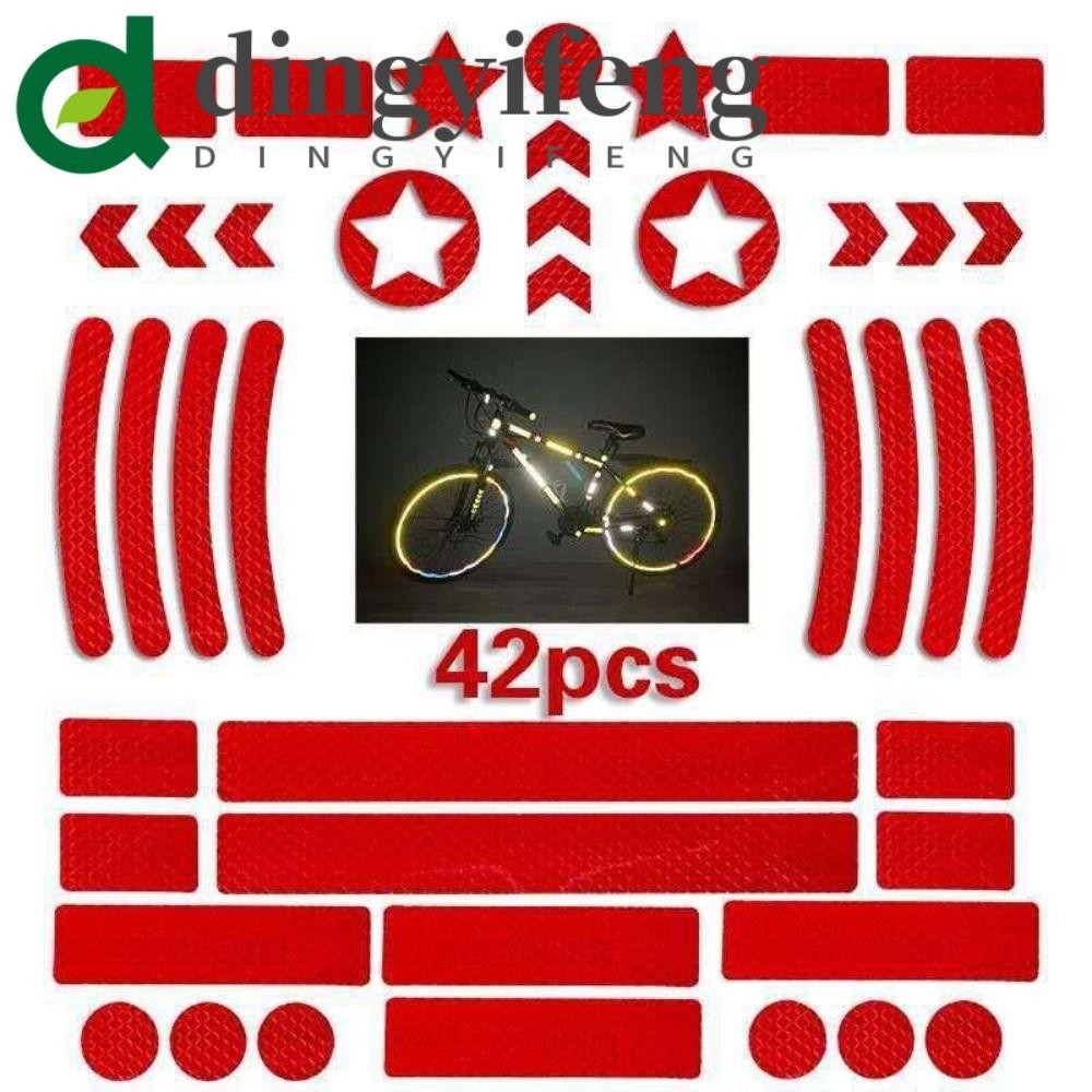 DINGYIFENG 42Pcs/Set Reflective Bicycle Stickers, High-Intensity ...