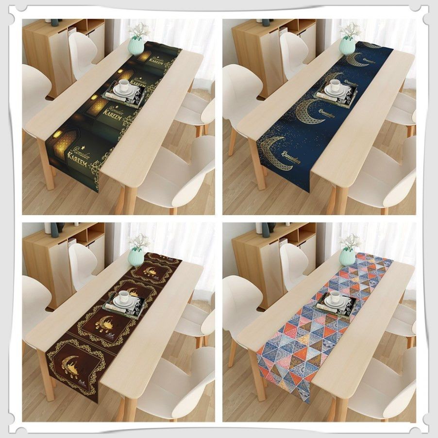 Eid Mubarak Table Runner Ramadan Decorations 2024 For Home Tablecloth ...