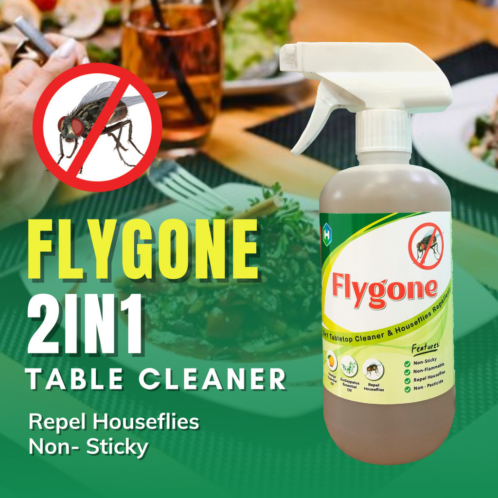 FLYGONE 2 IN 1 TABLETOP CLEANER & HOUSEFLIES REPELLENT / TABLE CLEANER ...